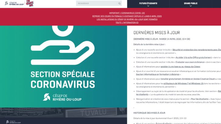 Des cours à distance pour les cégeps - TVA CIMT CHAU