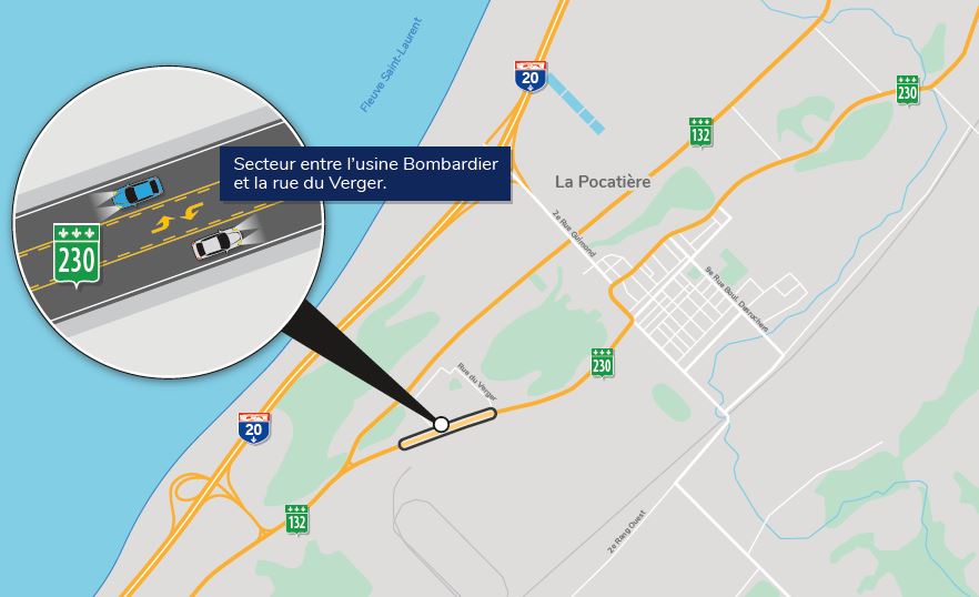 Nouvelle configuration des voies sur la route 230 à La Pocatière - TVA ...